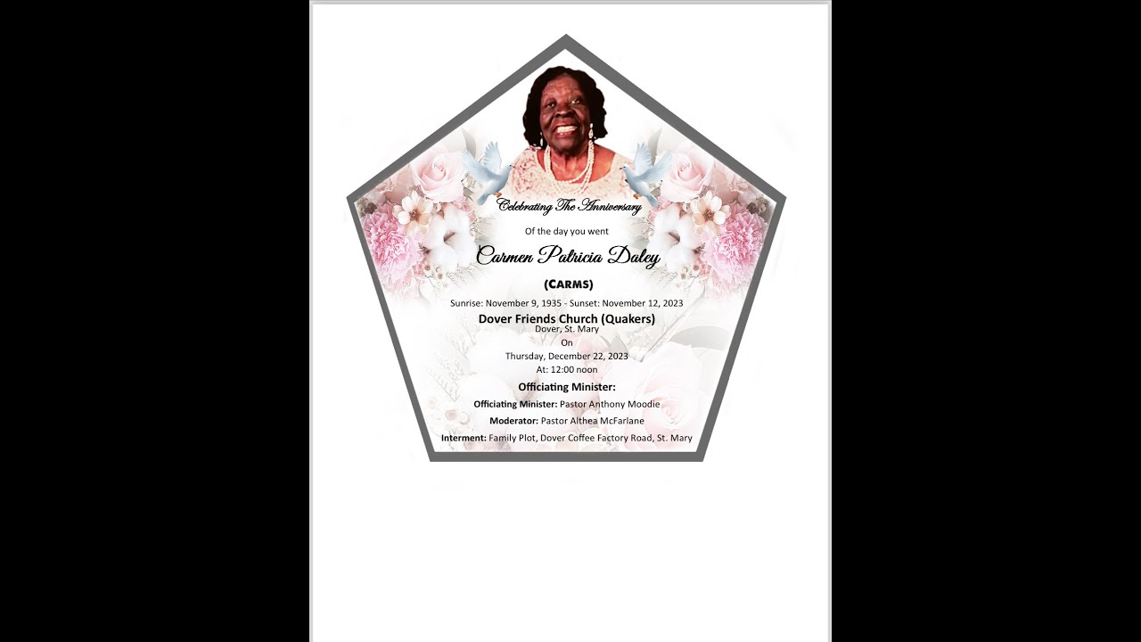 Celebrating The Anniversary of Carmen Patricia Daley - YouTube