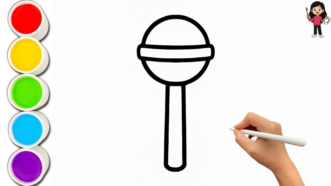 How To Draw A Lollipop Easy For Kids | Drawing And Coloring | Step By ...