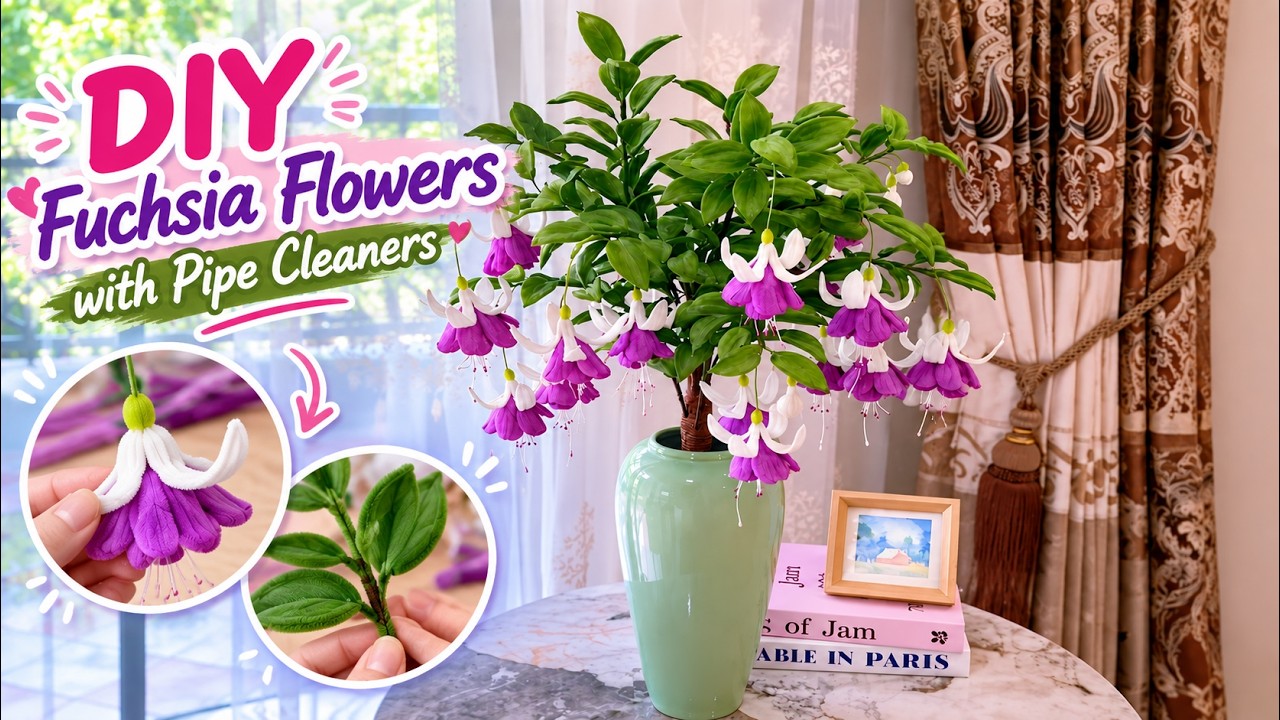 DIY Pipe Cleaner Fuchsia Flowers 🌸 Easy & Beautiful Flower Tutorial ...