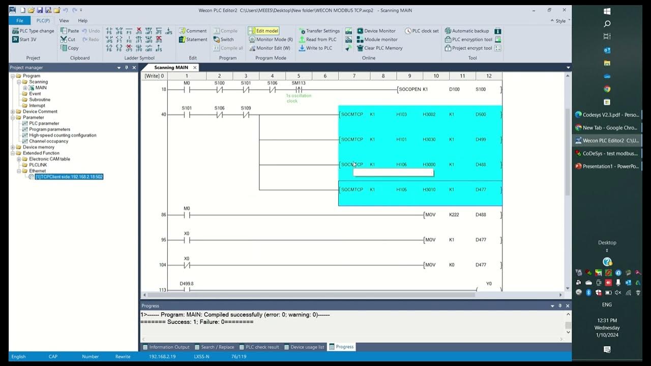 WECON 5S Series PLC communicating with WAGO plc by Modbus - YouTube
