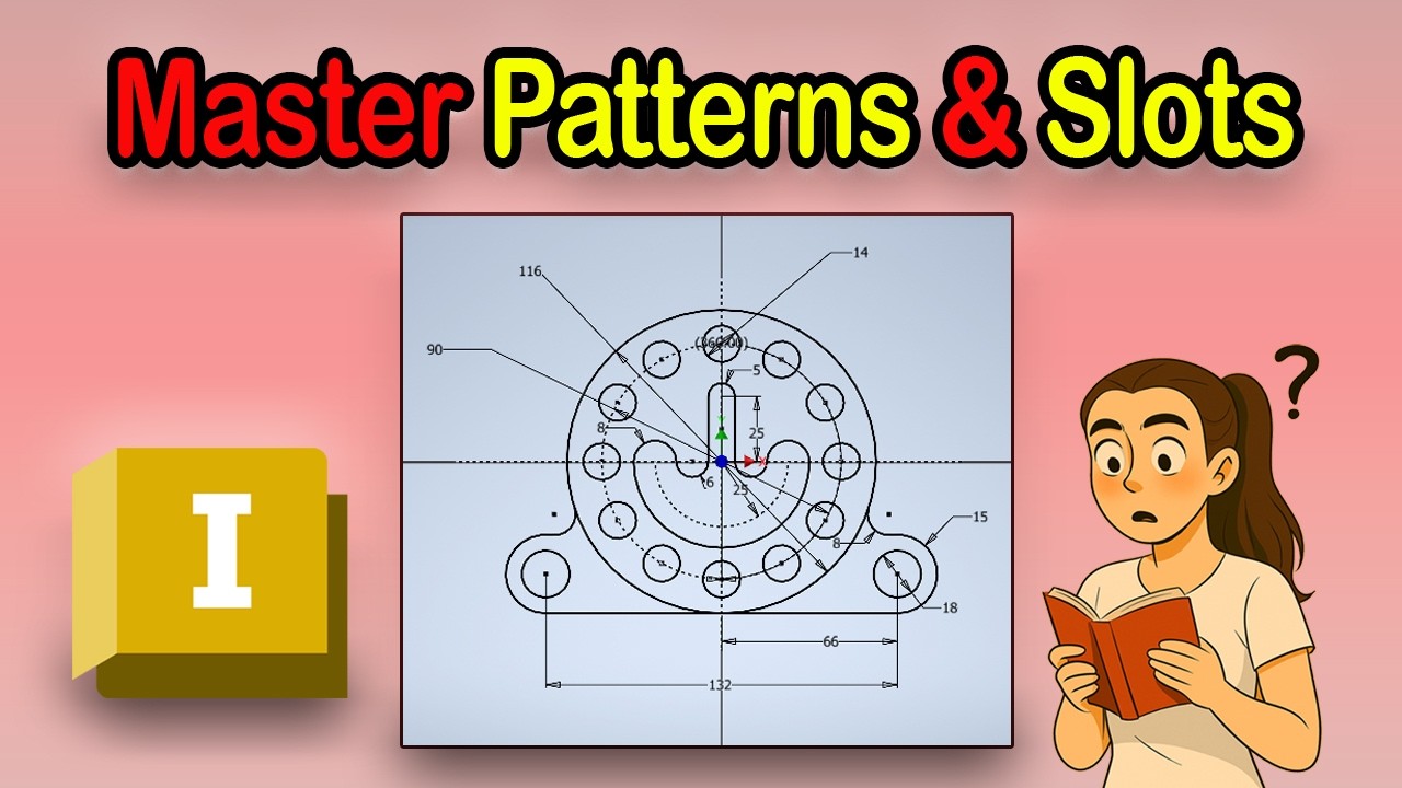 Inventor 2D Sketching: Patterns & Slot Tool Tutorial — Section 7 ⚙️🔁 ...