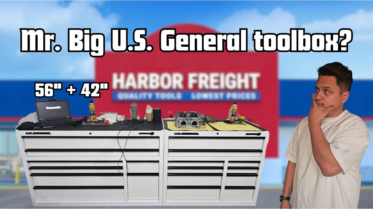 US General 56" and 42" toolbox!! My new home tool box - YouTube