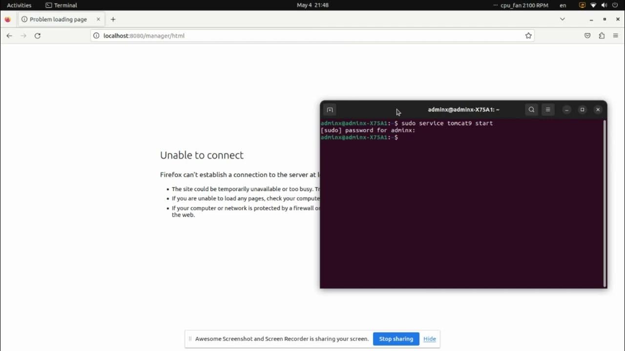 Start Apache Tomcat Server. Ubuntu. Linux. localhost:8080 - YouTube