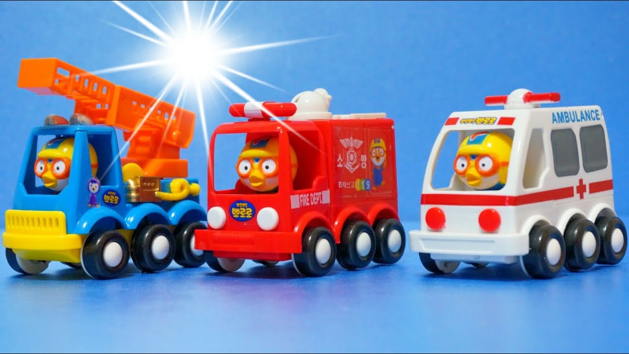 뽀로로 장난감 - 뽀로로 구조대 주차장 놀이 Pororo Car Toys - YouTube