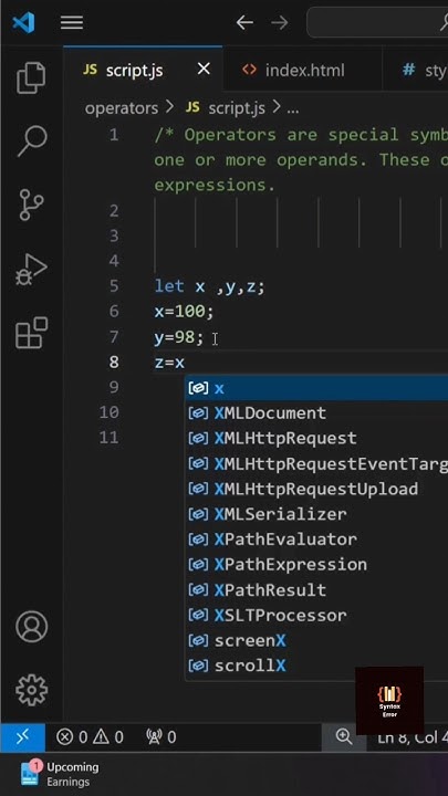 Lets Learn From The Very Basics 😇 Coding Programming Javascript Vscode Operator Youtube 