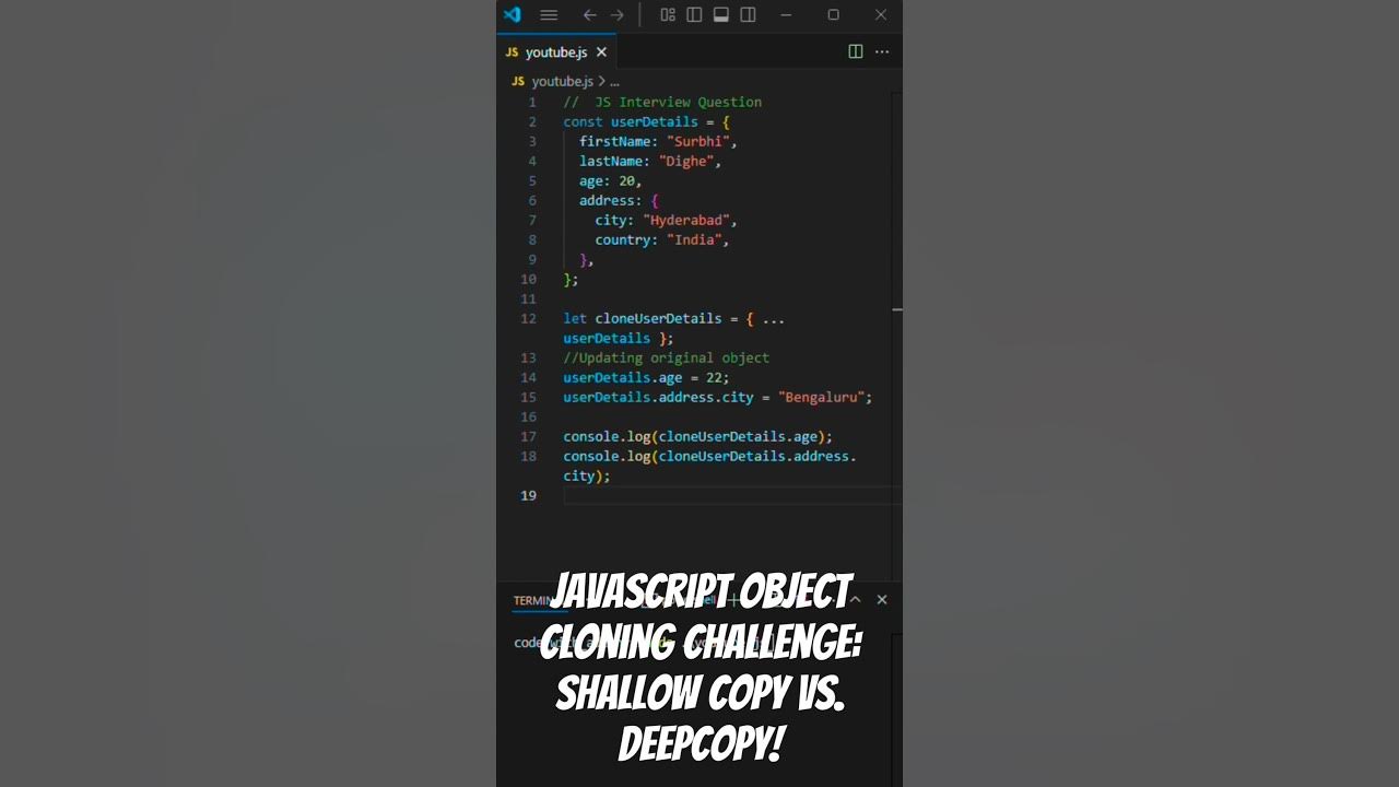 #day10 JavaScript Object Cloning Challenge: Shallow Copy vs. Deep Copy! - YouTube