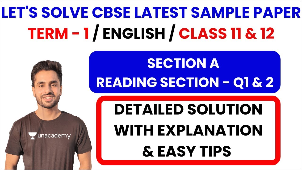 Let's Solve Reading Section - TERM 1 Sample Paper / Class 11 & 12 ...