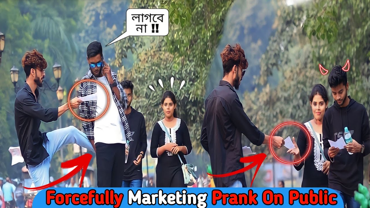 Forcefully Marketing Prank on Public 😱😳|| Pamphlet Giving Prank by ...