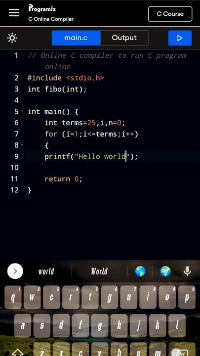 First 25 terms of a Fibonacci sequence using recursion in c programming ...