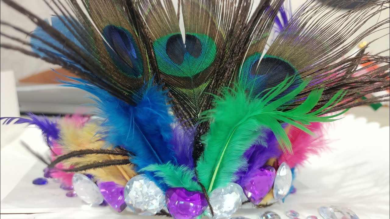 Peacock feather craft| Peacock Crown | DIY Peacock Craft | Janmashtami ...