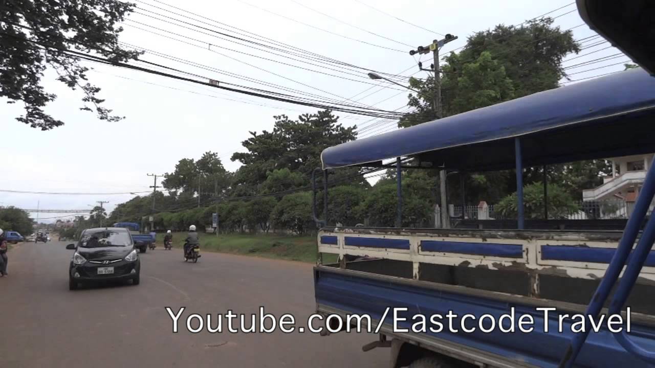 Laos Tuk Tuks ride to Lak 8 Km 8 bus station Pakse - YouTube