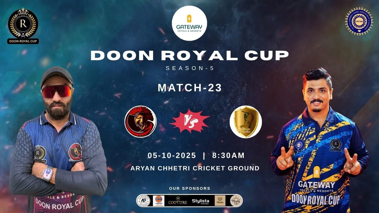 Doon Royal Cup Season-5 || DY XI VS DOON GLADIATORS || LIVE : TRIO ...