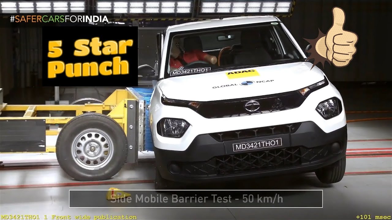 TATA PUNCH Scores 5 STAR in GNCAP crash test rating _ Cool design with ...