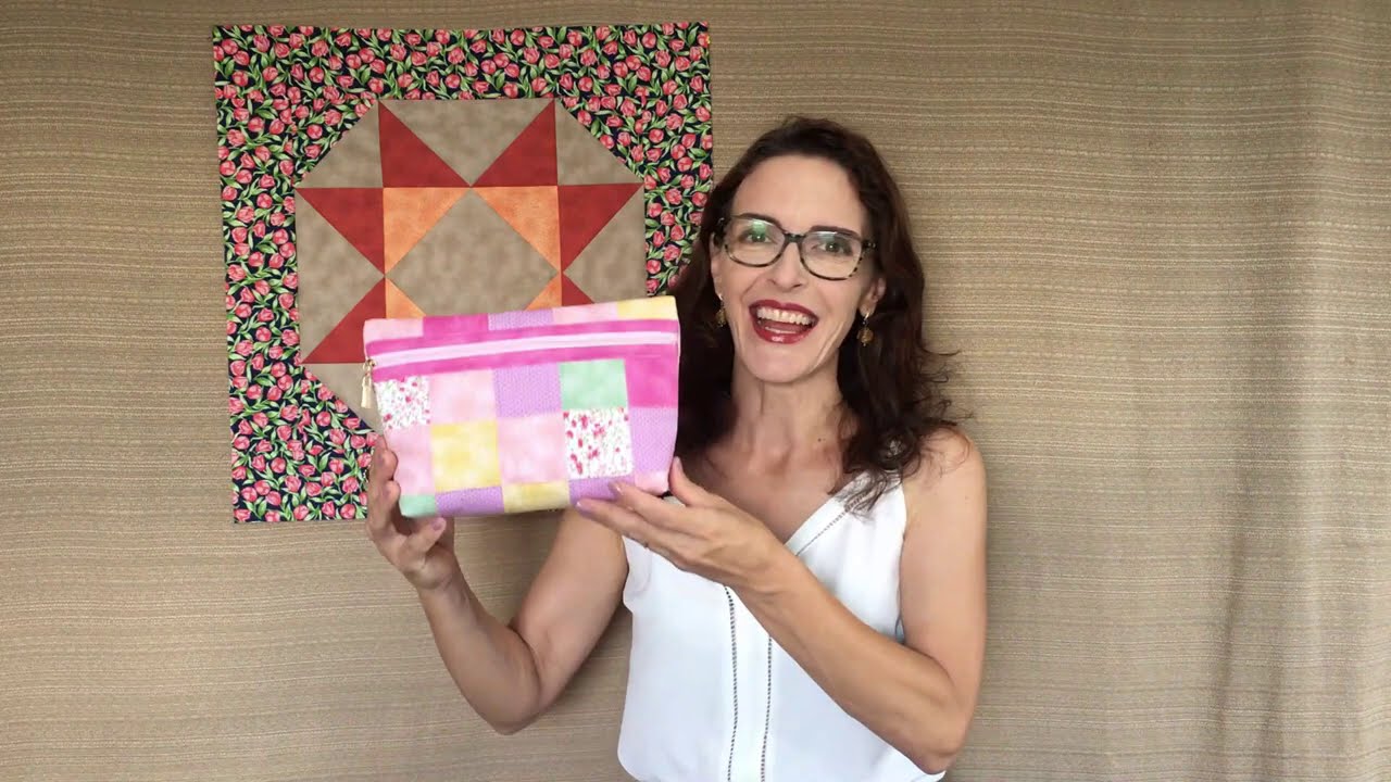 Necessaire em Patchwork Simples Toda de Quadradinhos | Retalhos - YouTube
