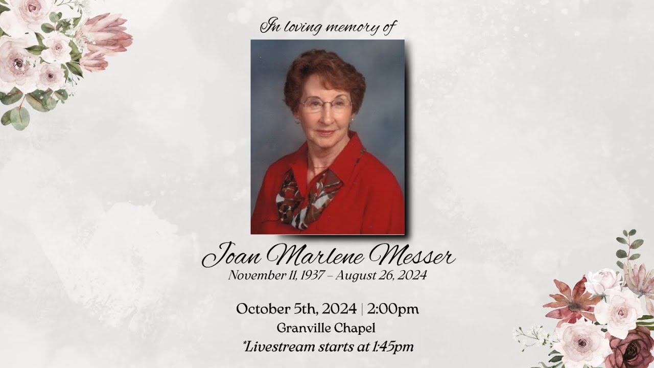 Joan Messer | Celebration of Life | October 5th, 2024 - YouTube