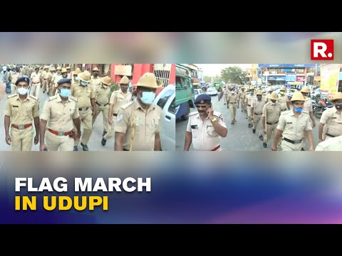 Udupi Police Conduct Peaceful Flag March To Assure Law & Order Situation Amid Hijab Row