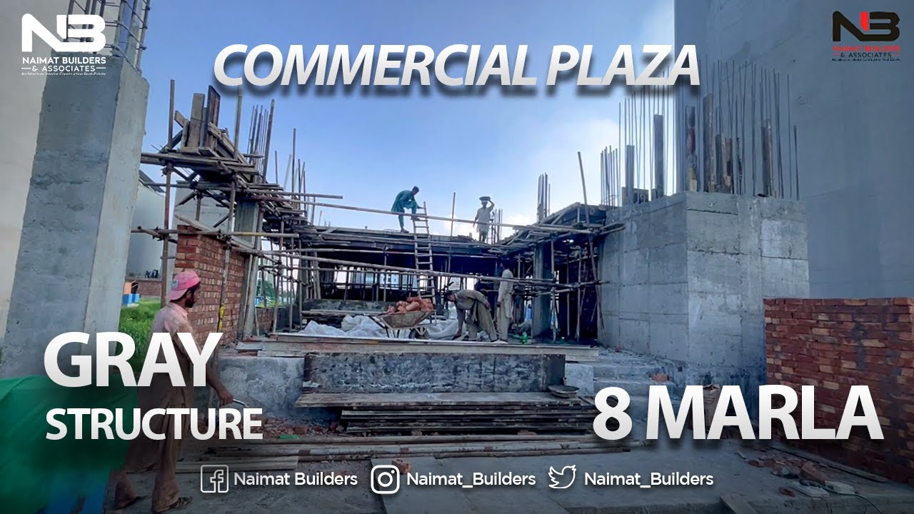 8 Marla Commercial Plaza | Foundation of Plaza with details | Gray ...