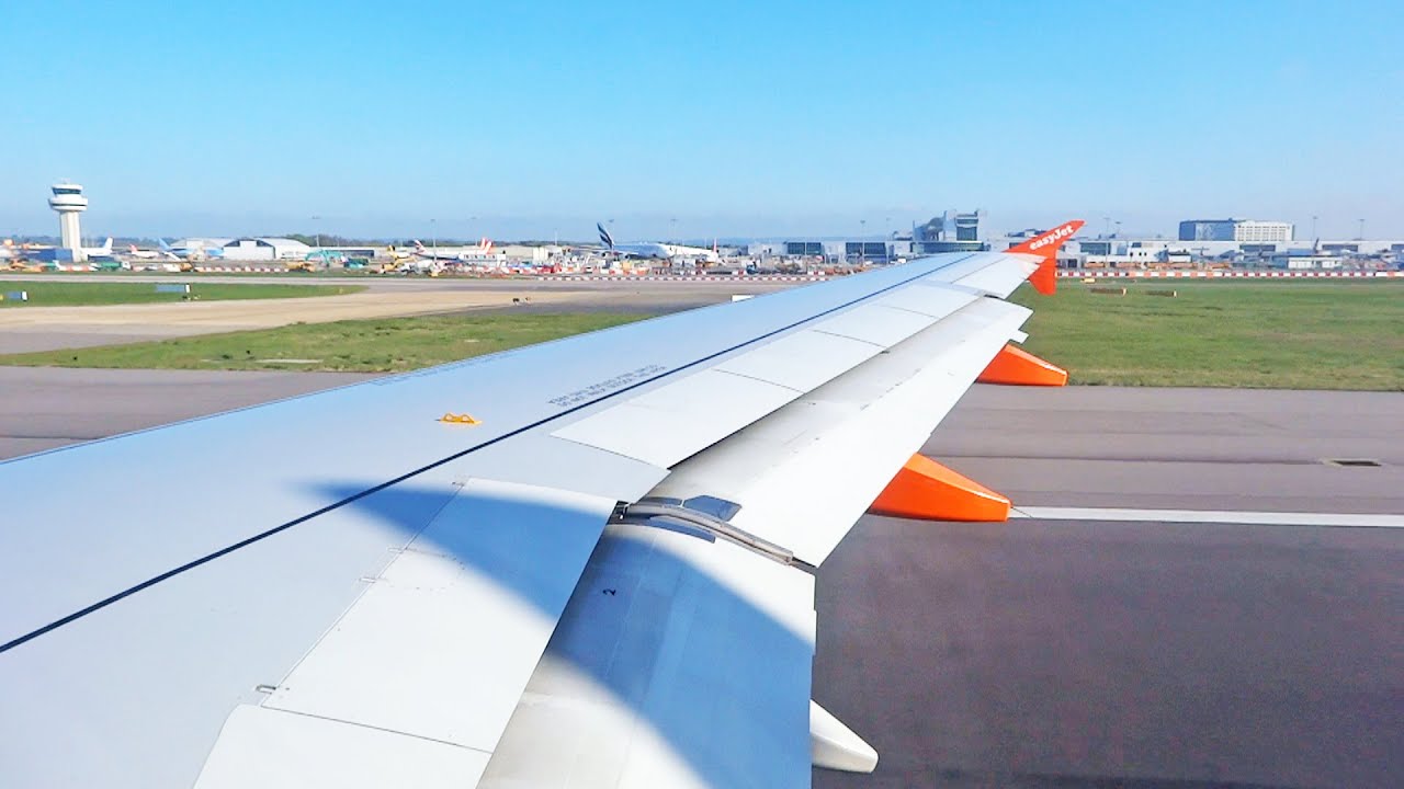 EasyJet Switzerland Airbus A320 Take Off at London Gatwick Airport ...