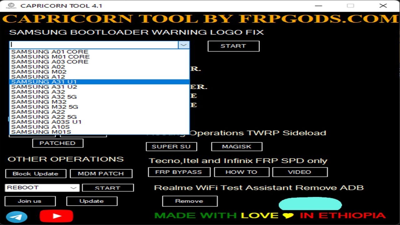 Capricorn Tool V4.1[FREE] For FRP ADB, Rooting, MDM Patches, Google ...