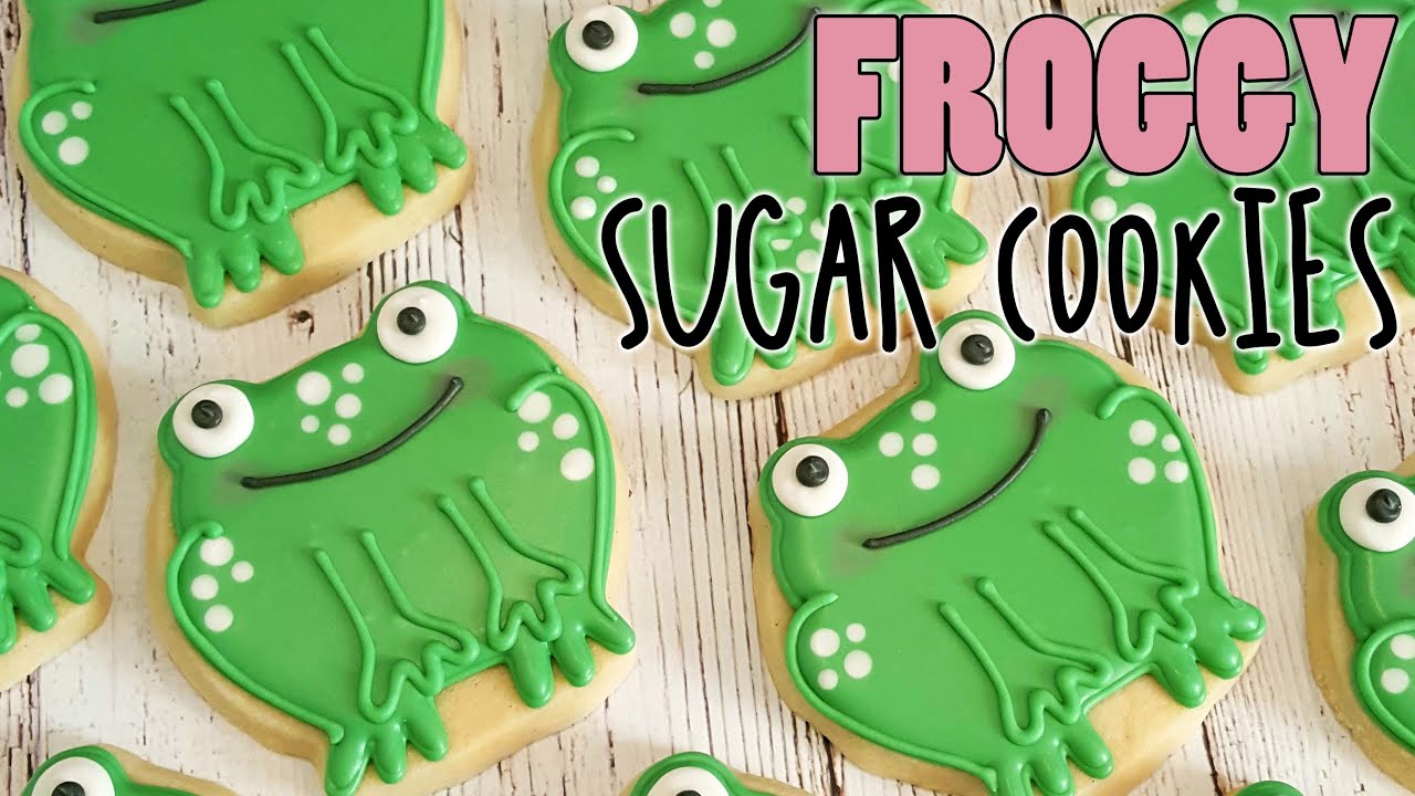 Cute Spring Froggy Decorated Sugar Cookies on Kookievision - YouTube