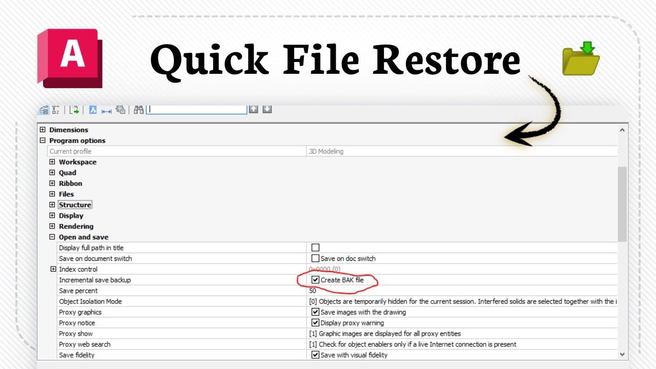 How to open a BAK file in AutoCAD (Project Recovery) - YouTube