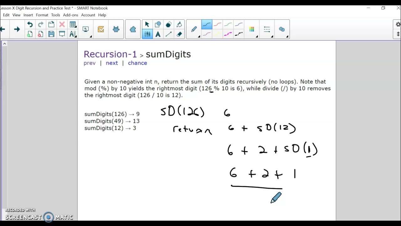Help with CodingBat Recursion sumDigits - YouTube