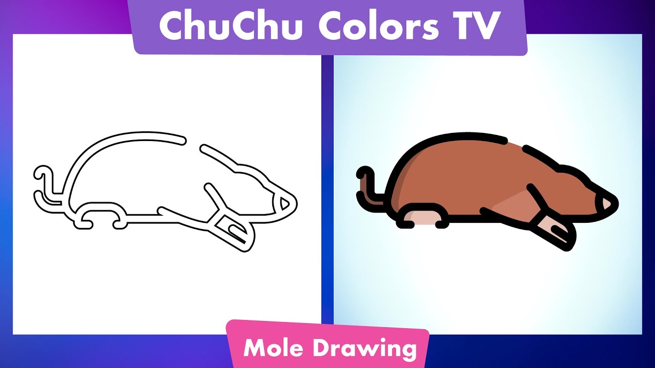 Simple and Fun Mole Drawing for Beginners | Easy Guide to Drawing a ...