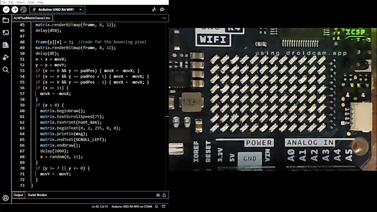Homework for Arduino Uno R4 WiFi LESSON 30: Create a One Player Pong Game on the R4 WiFi Matrix ...