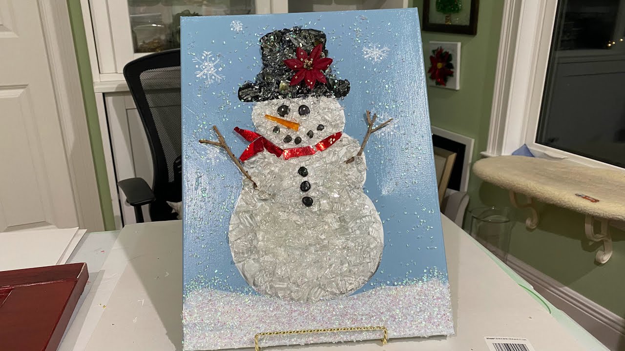 MOD PODGE SNOWMAN WITH BROKEN GLASS - YouTube
