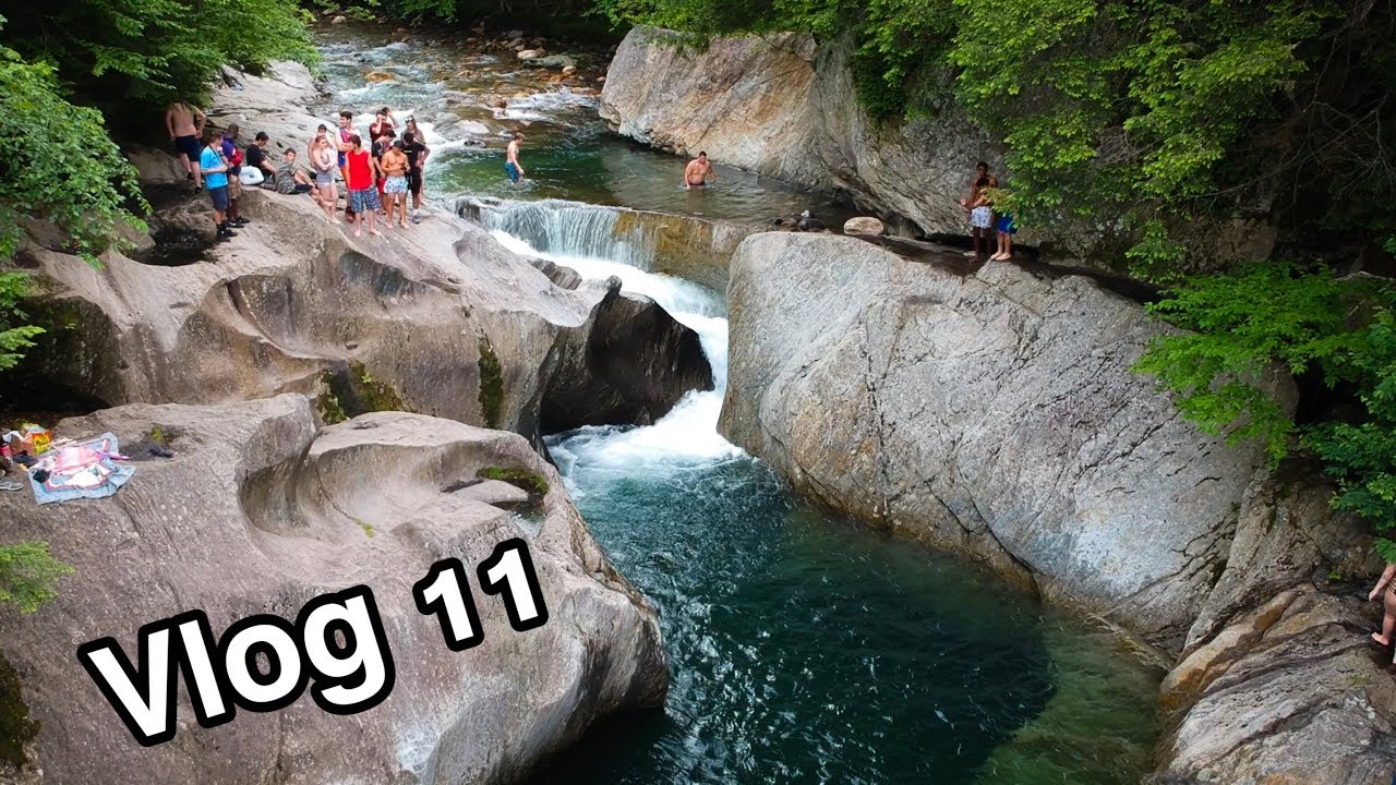 VERMONT TRIP PART 1: WARREN FALLS SWIMMING HOLE CLIFF JUMPING - YouTube