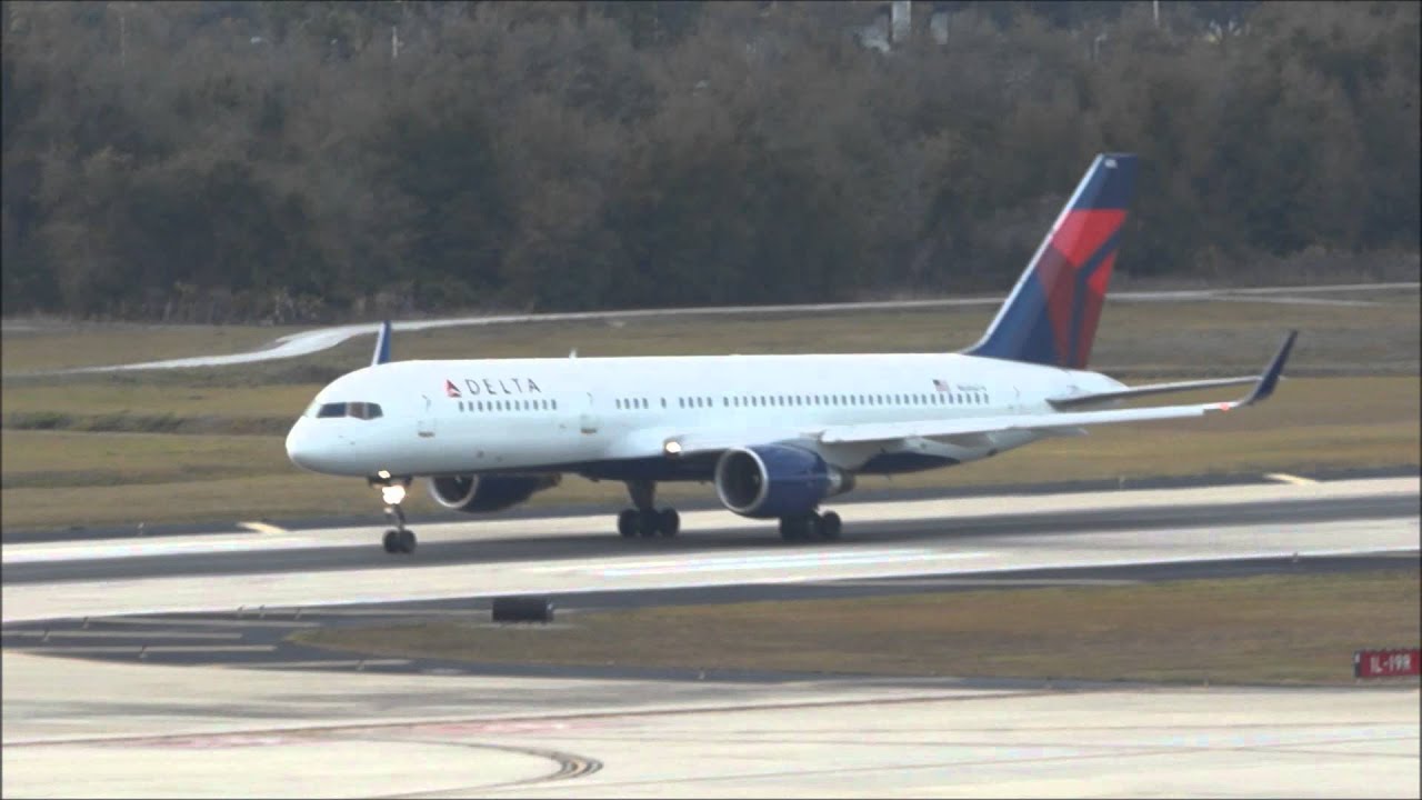 [HD] **Buzzsaw Takeoff** Delta Airlines 757-200 takeoff from Tampa Intl ...