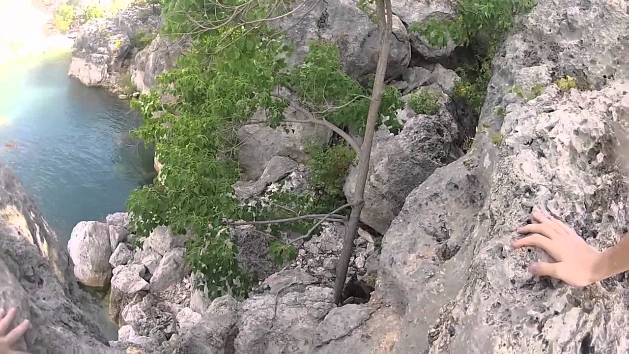 Cliff Jumping - Canyon Lake, Texas. Gopro HD Hero2! - YouTube