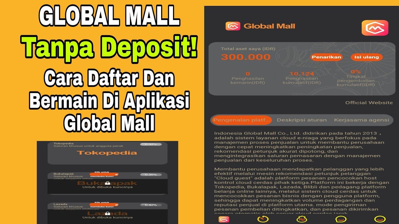 Global Mall Cara Daftar Dan Bermain Di Aplikasi Global Mall || Aplikasi ...