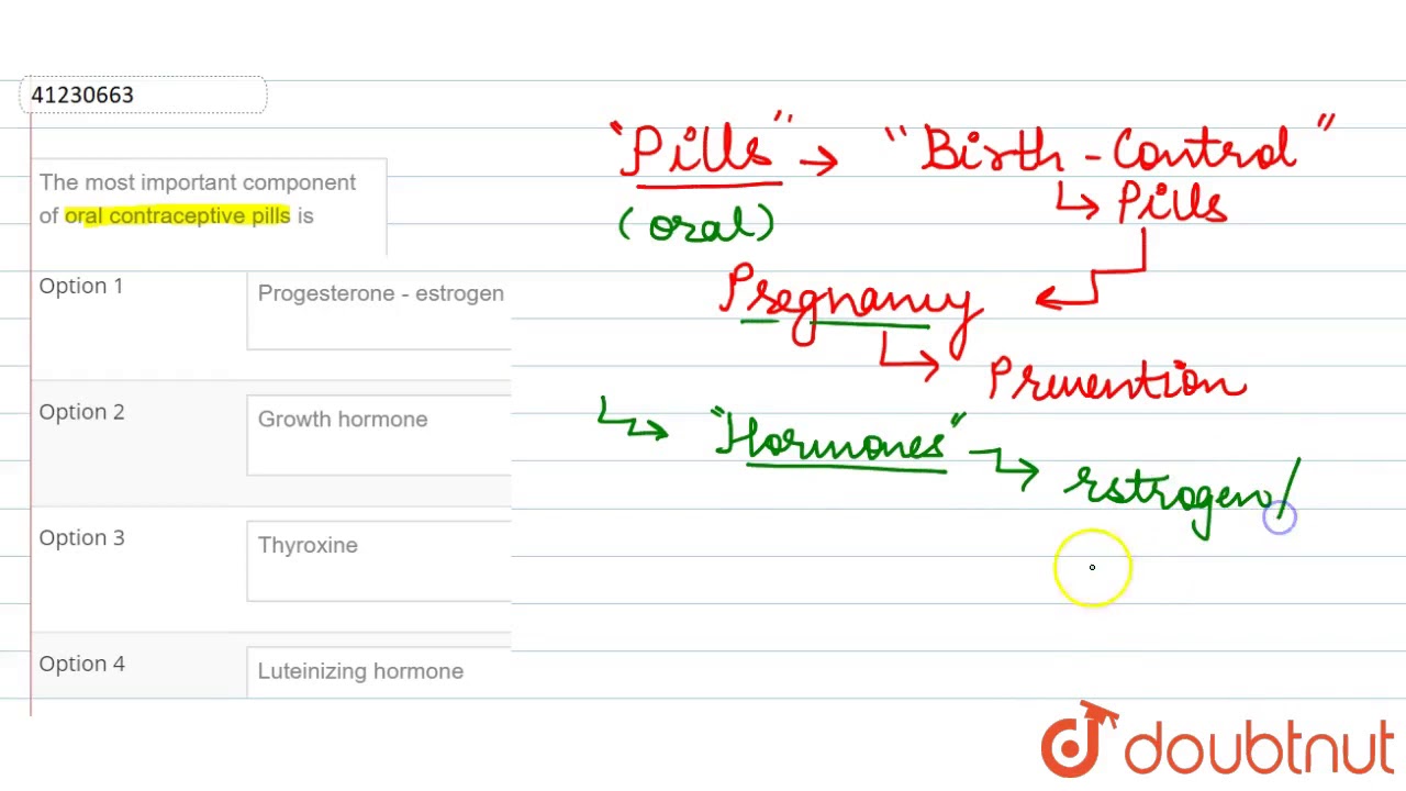 The most important component of oral contraceptive pills is - YouTube