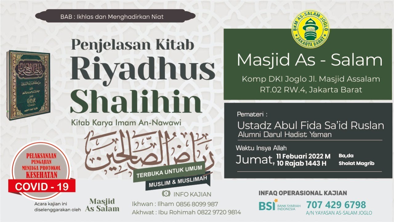 Ustadz Abul Fida Said Ruslan (Kajian Kitab Riyadhus Shalihin) - YouTube