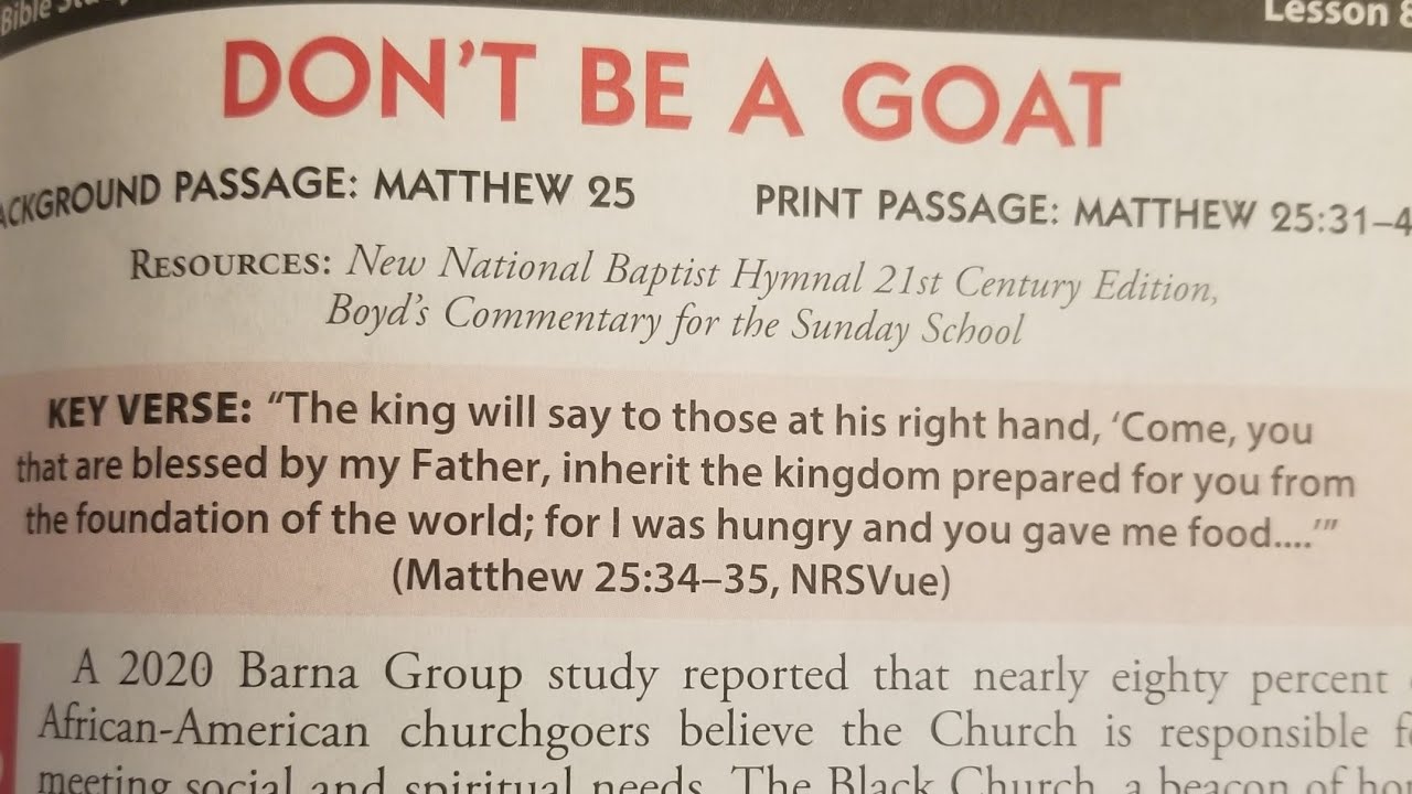 Sunday School Class 2/23/2025- Matthew 25:31-46 - YouTube