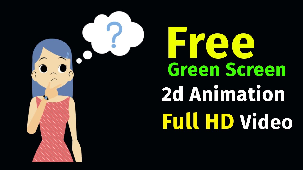 Thinking Girl Animation free Green Screen I Latest video 2020 I Green ...