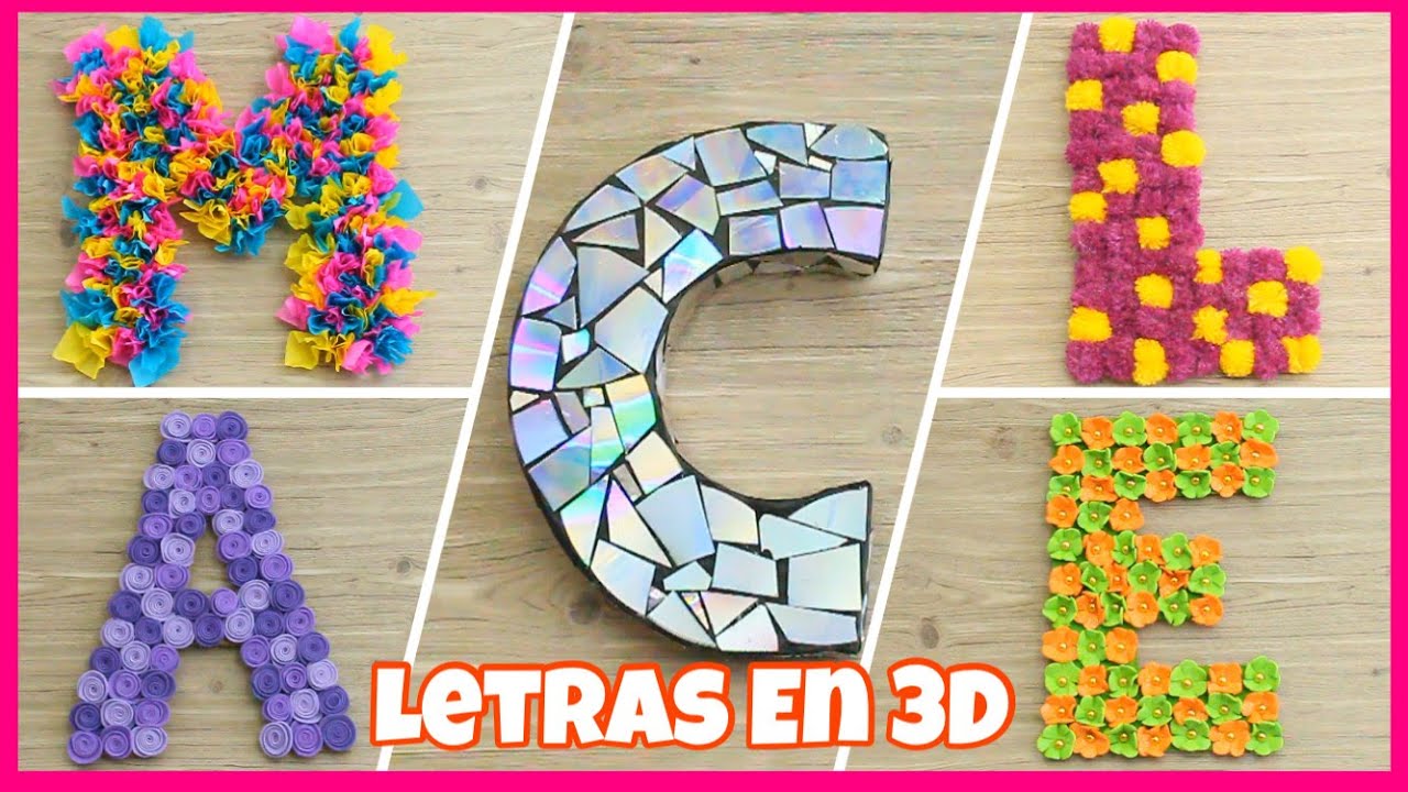 LETRAS EN 3D || 5 IDEAS PARA DECORAR || DIY - YouTube