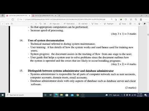 KCSE 2015 Computer Studies Paper 1 Revision Marking Scheme Explanation ...