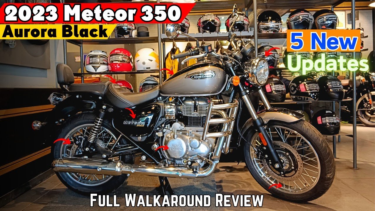 All New 2023 Royal Enfield Meteor 350 Aurora Black OBD-2 Model Review🔥 ...