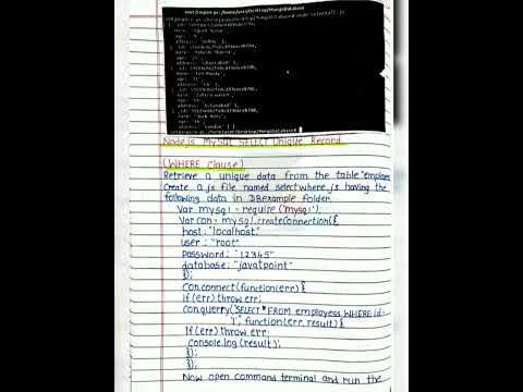 Node Js Part-8 // Node Js My SQL Update, delete , insert select unique records // Drop Table # ...