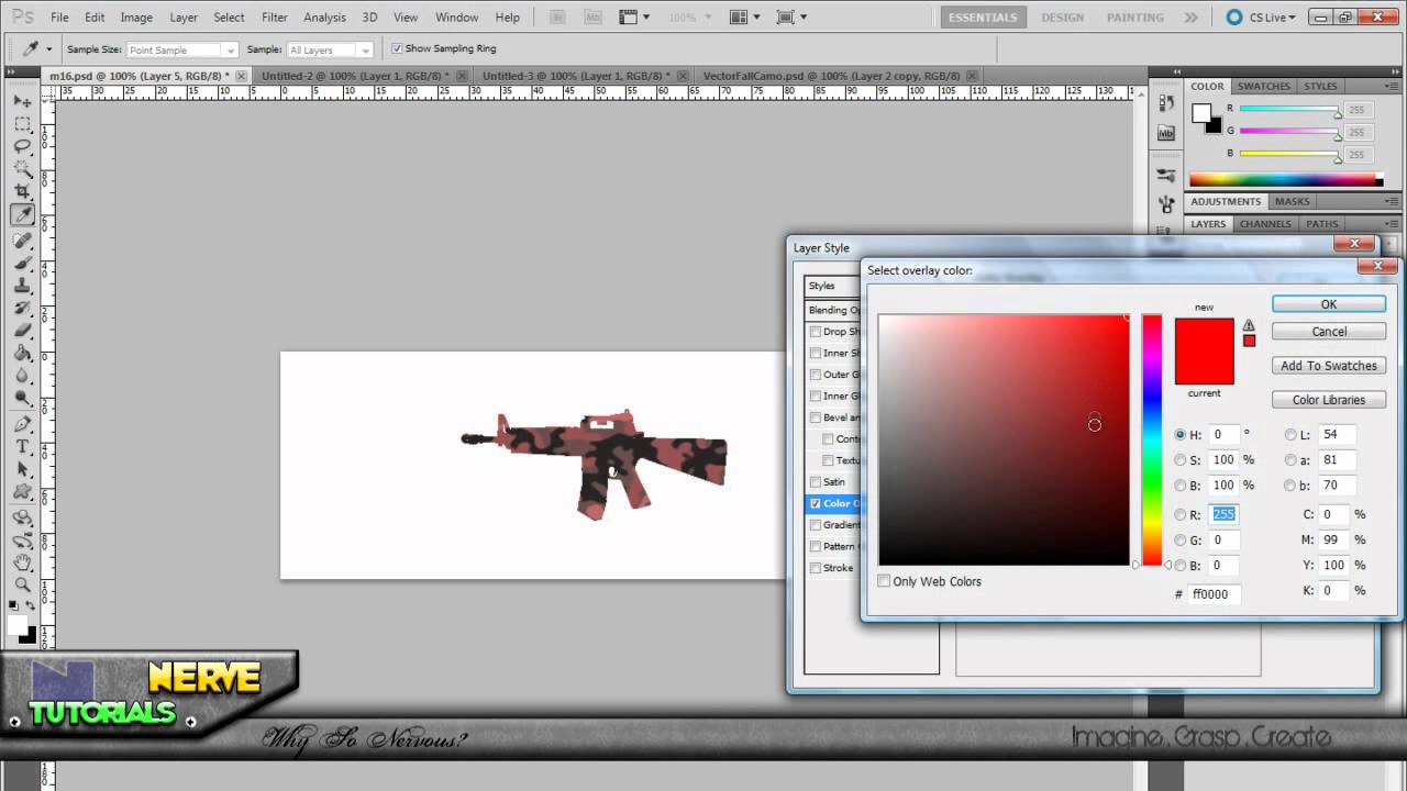 Photoshop Tutorial #1- Putting Camo On MW2 Gun [NerveDesigns] - YouTube