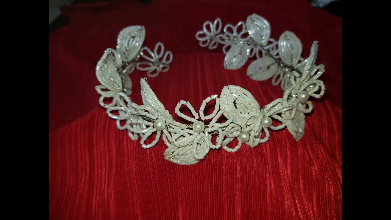 Boncuktan Gelin Tacı Yapımı Diy Beaded Bridal Vine Youtube