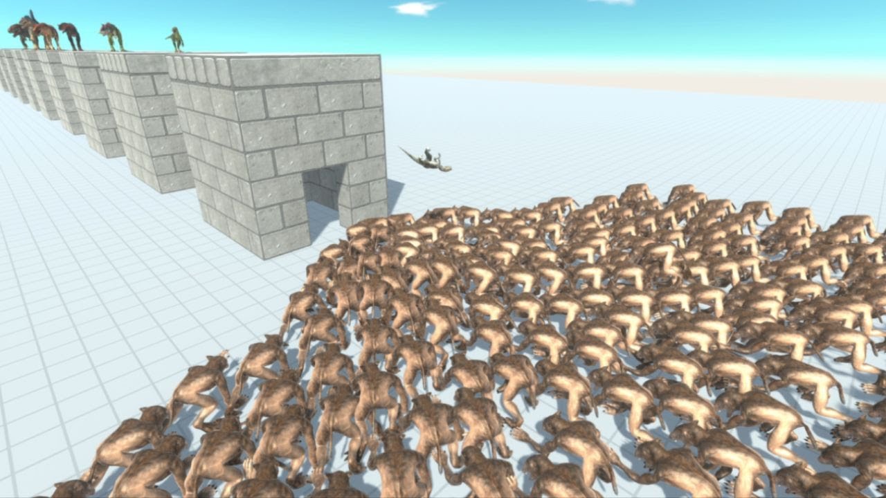 TSUNAMI of 300 WEREWOLF vs ALL TEAMS on Towers Animal Revolt Battle ...