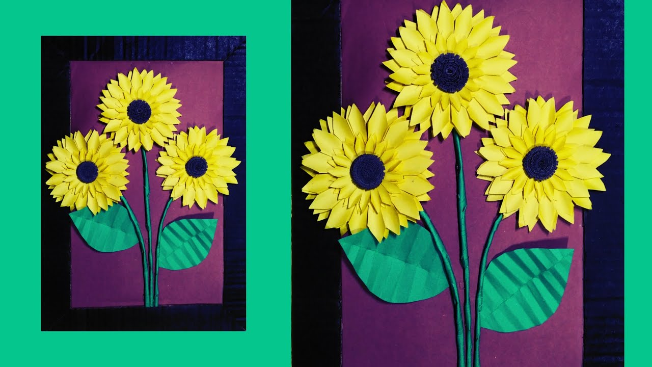 DIY sunflower wall hanging / Easy Flower wall Decoration Ideas / Paper ...