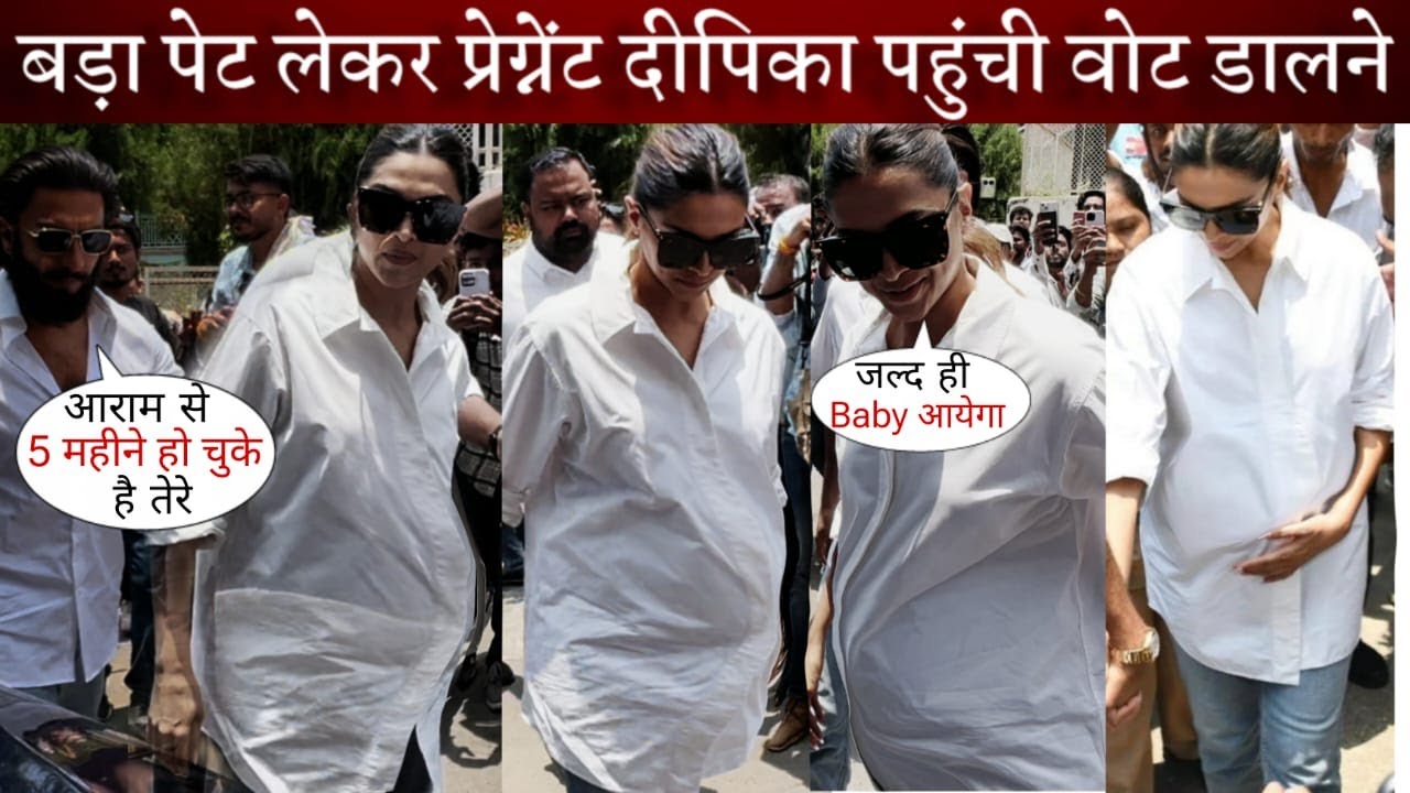 FULLY Pregnant Deepika Padukone Arrived for Voting with Huge 5 Month ...