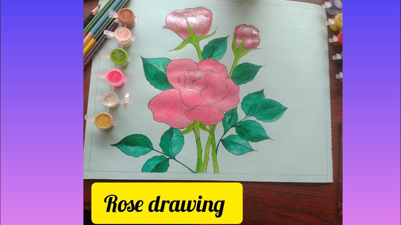 Rose drawing l How to draw a easy rose l gulaab ful drawing - YouTube