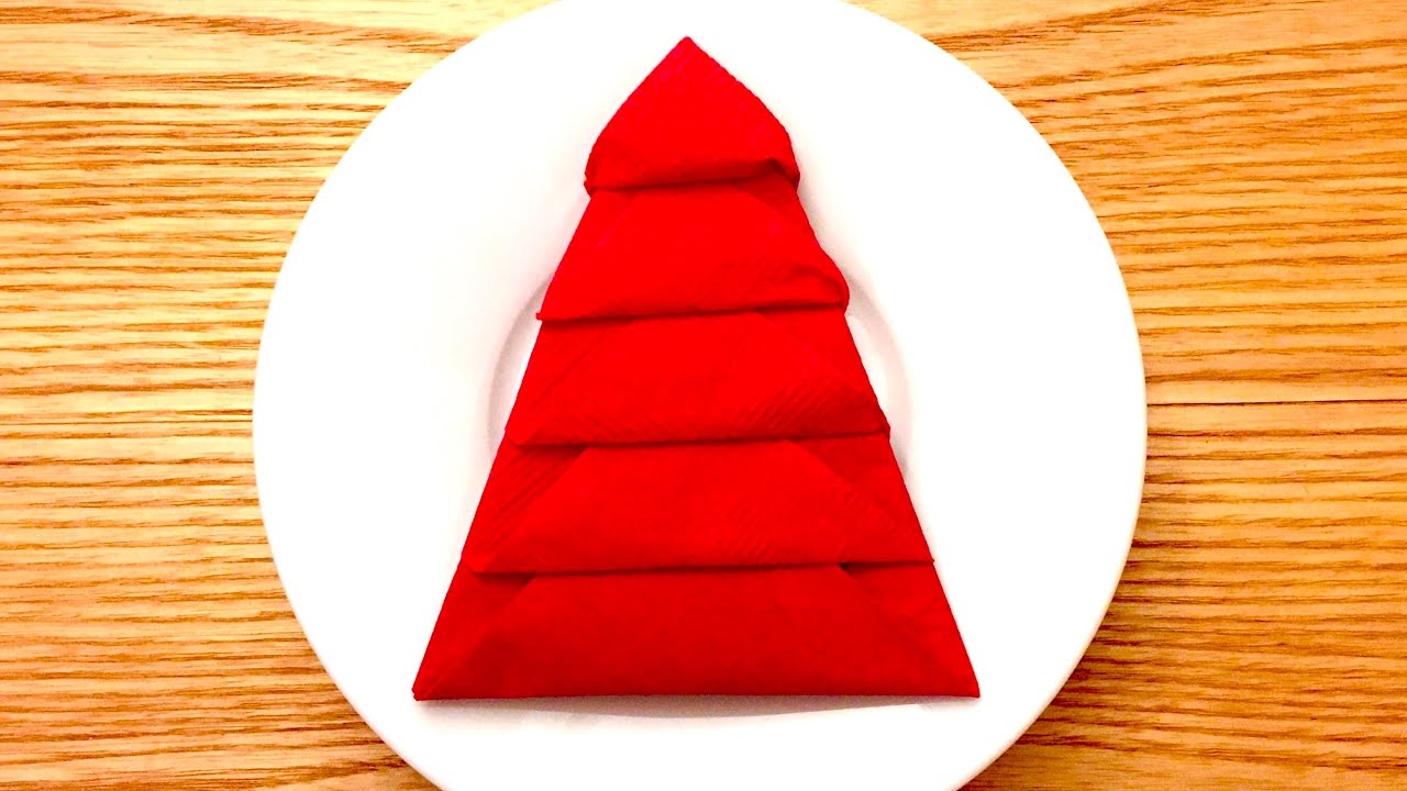 Easy Napkin Folding Christmas Tree Tutorial Christmas Dinner Napkin easy-napkin-folding-christmas-tree-tutorial-christmas-dinner-napkin