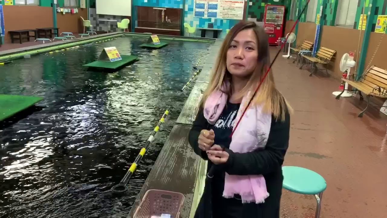 Indoor fishing moat.in japan - YouTube