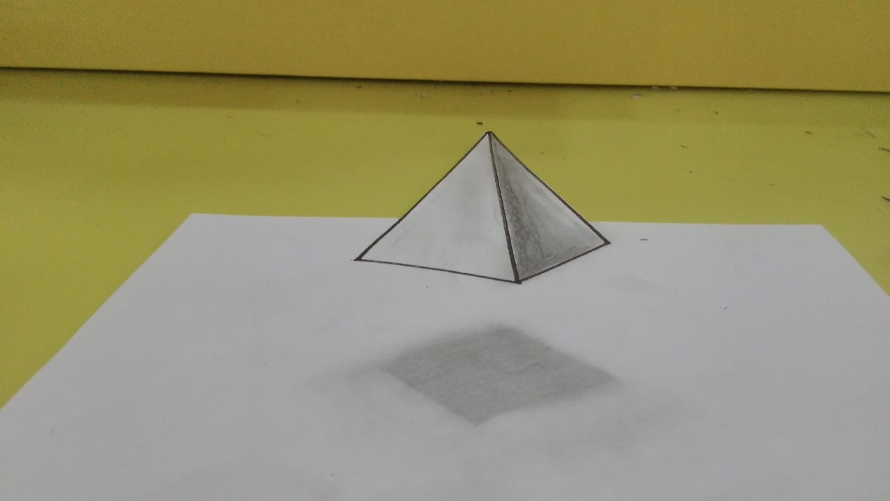 3d art pyramid in air optical illusion - YouTube